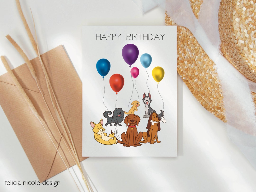 PRINTABLE Happy Birthday Cards From Dog, Birthday Cards for Her ...