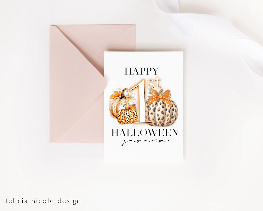 Happy First Halloween Card for Kids, Custom Halloween Cards, First ...