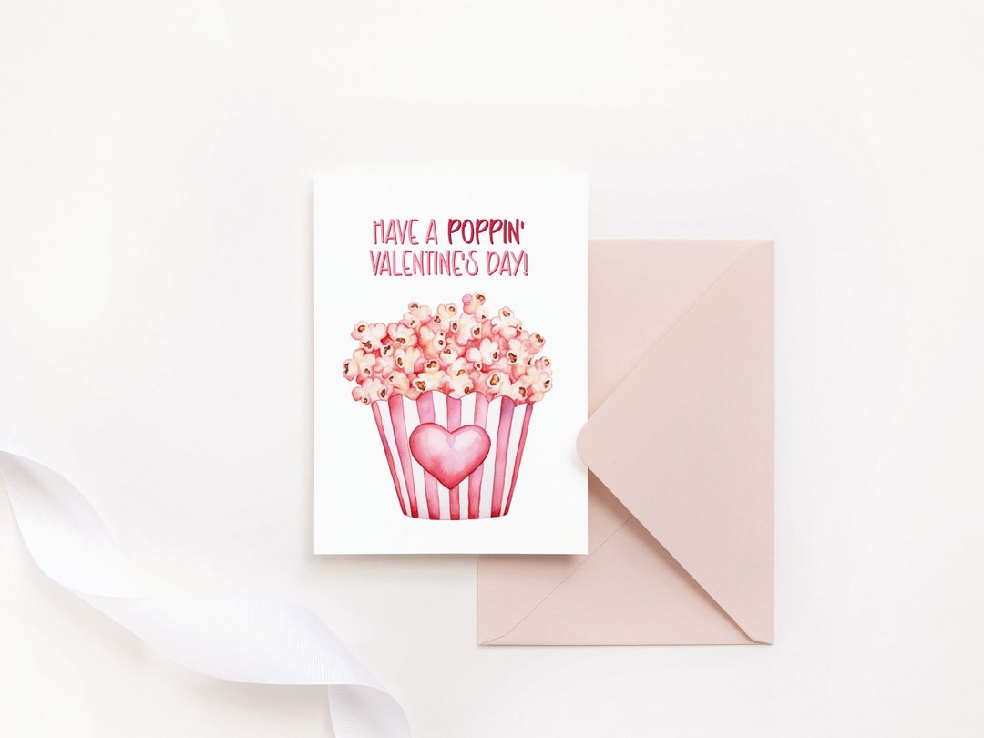 Have A Poppin Valentines Day Card for Kids, Punny Valentines Day Cards ...