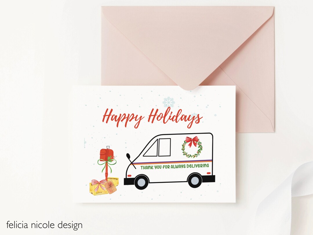 Delivery Driver Christmas Card, Fedex Christmas Card, Holiday Gift for ...