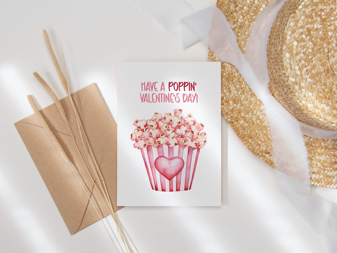 Printable Valentines Day Card for Kids, Have A Poppin Valentines Day ...