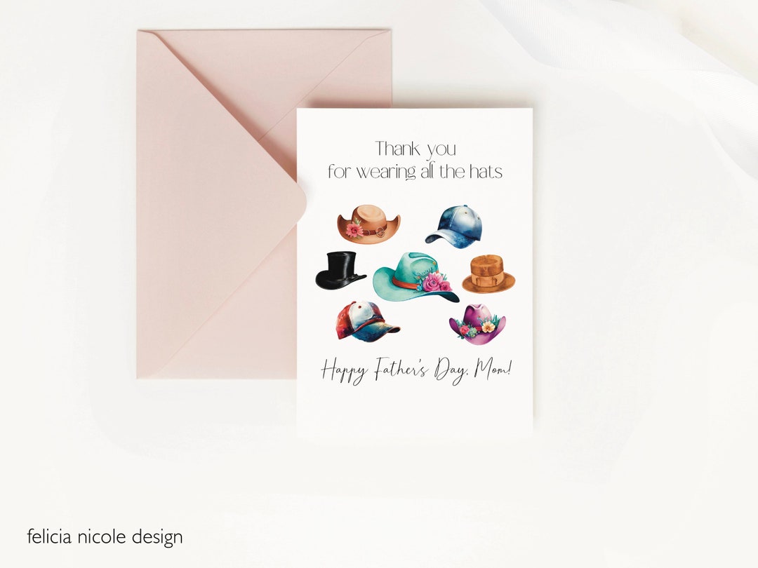 Fathers Day Card for Mom, Single Mom Fathers Day, Thank You Mom Card ...