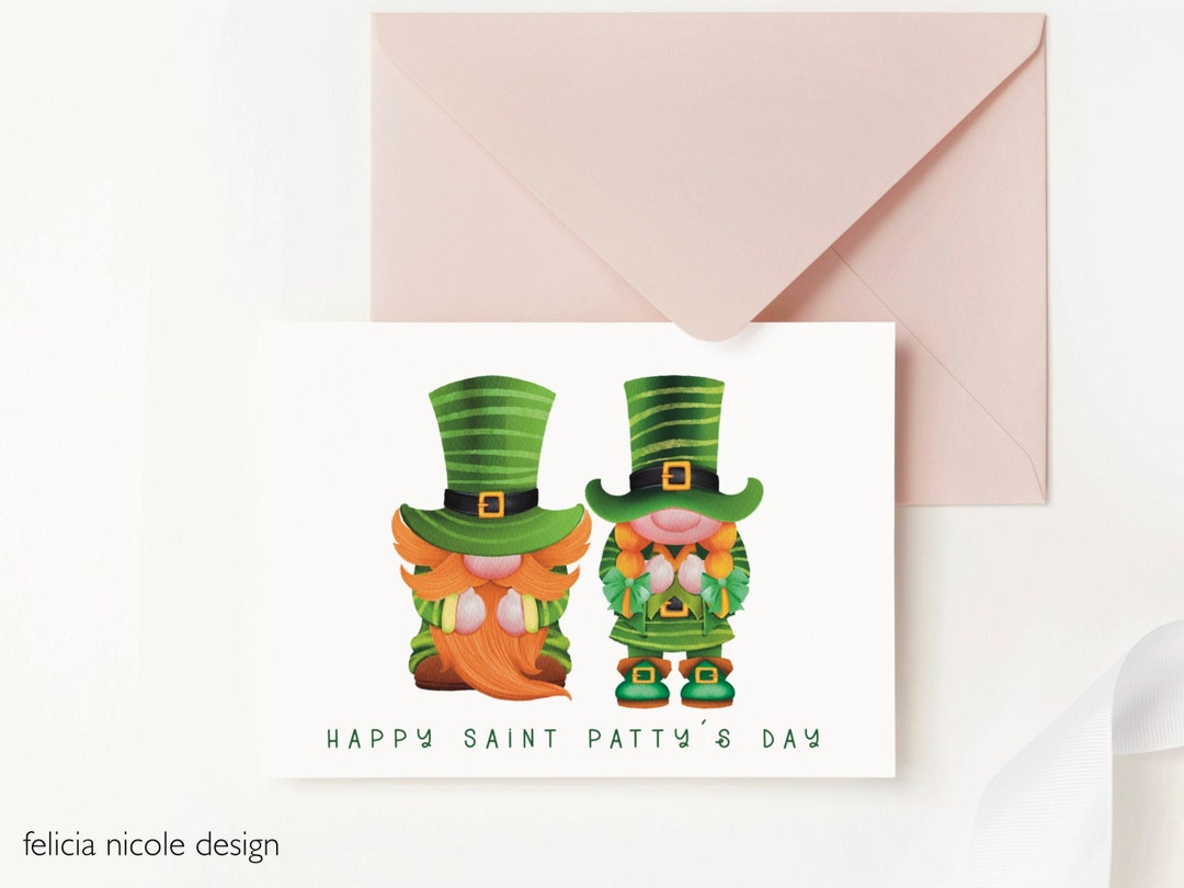 Cute St Patricks Day Card for Friends, Saint Pattys Day Card Set, St ...