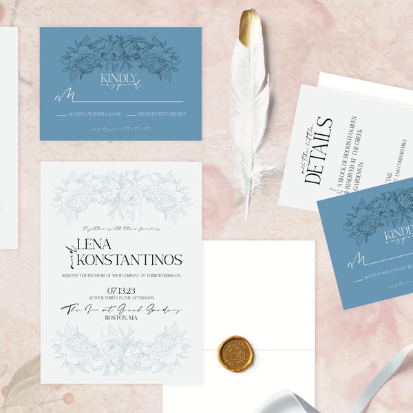 Greek Wedding Invitation - Etsy