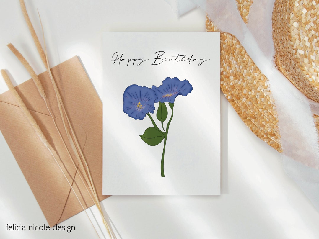 PRINTABLE September Birthday Card, Birth Month Flower Card for Her ...