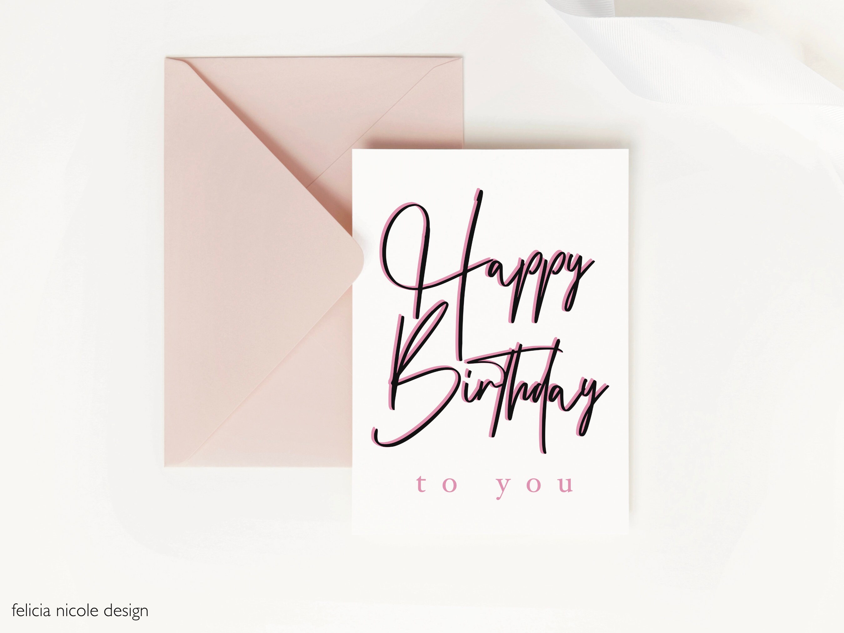 Pink Birthday Card for Her Personalized Birthday Card for - Etsy