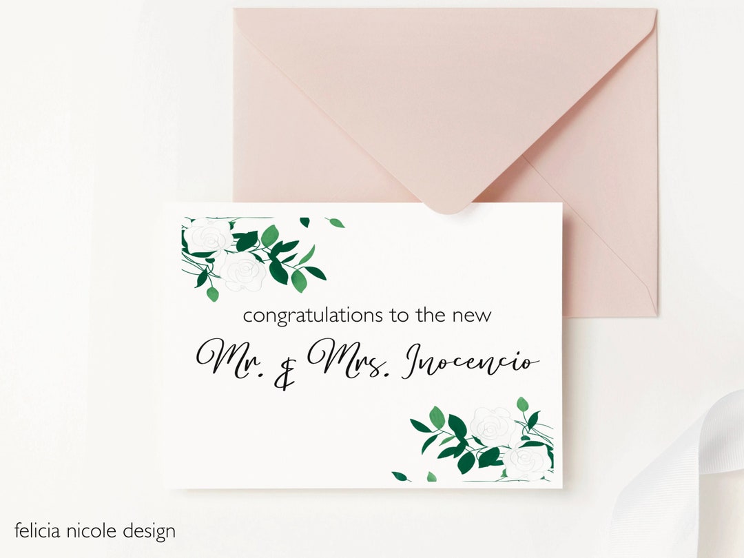 Personalized Wedding Card With Name, Elegant Wedding Gifts for Couple ...