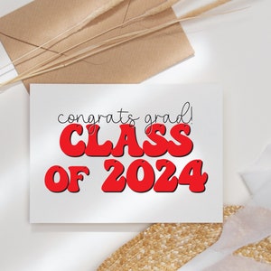 PRINTABLE Congrats Grad 2024, Graduation Congratulations Card for ...