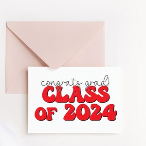 PRINTABLE Congrats Grad 2024, Graduation Congratulations Card for ...