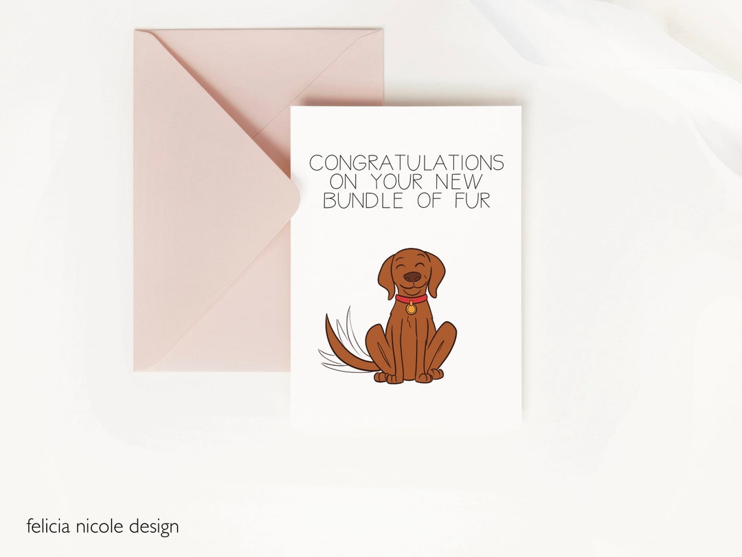 New Dog Card, Congratulations Card, New Pet Card, New Dog Owner Gift ...