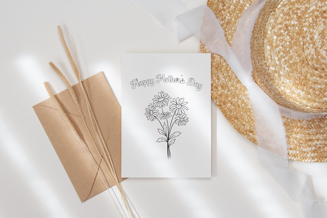 PRINTABLE Mothers Day Coloring Card, DIY Mothers Day Card From Kids ...