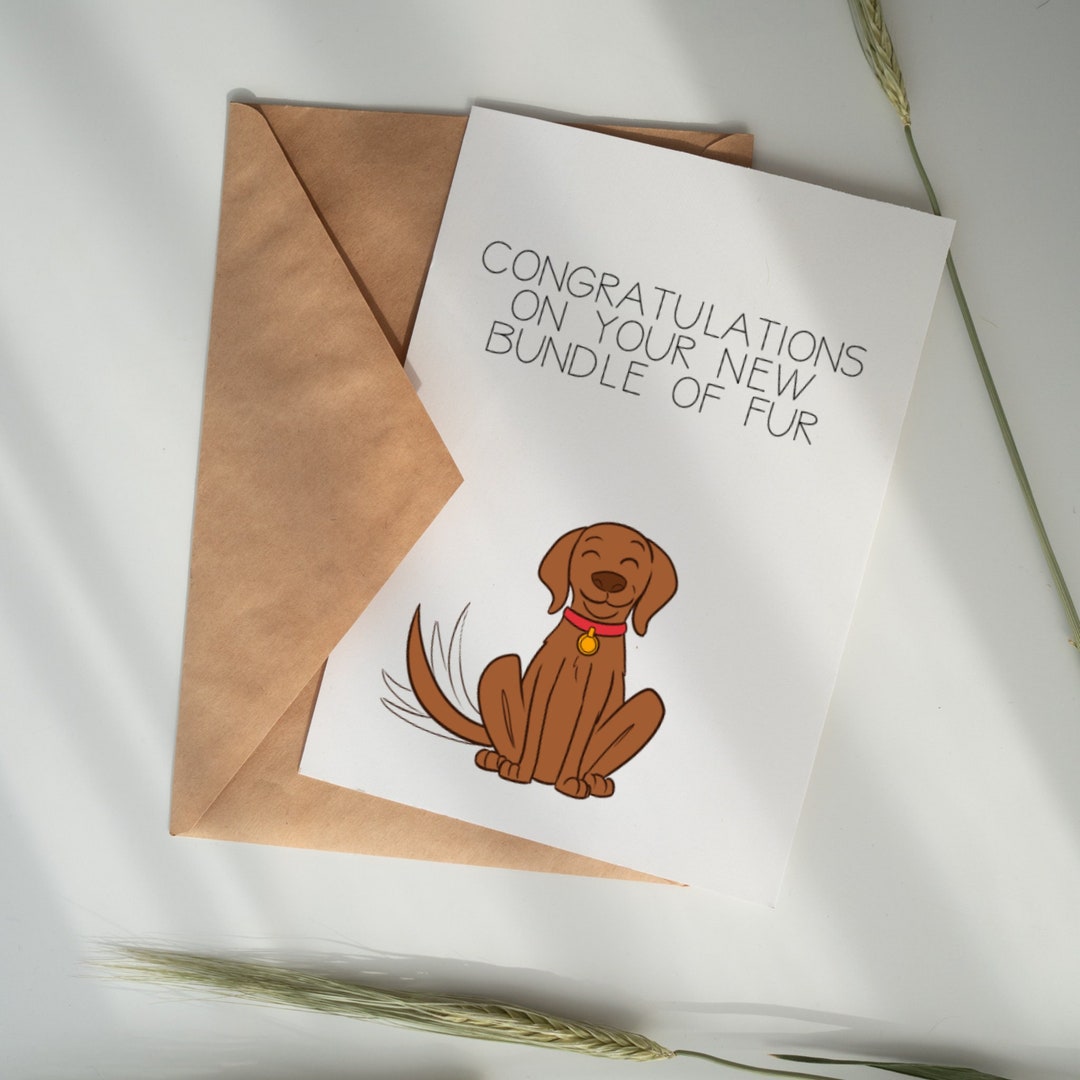 New Dog Card Congratulations Card New Pet Card New Dog - Etsy