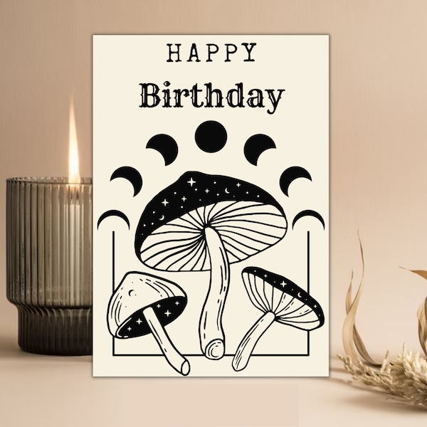 Mushroom Birthday Card Printable - Etsy