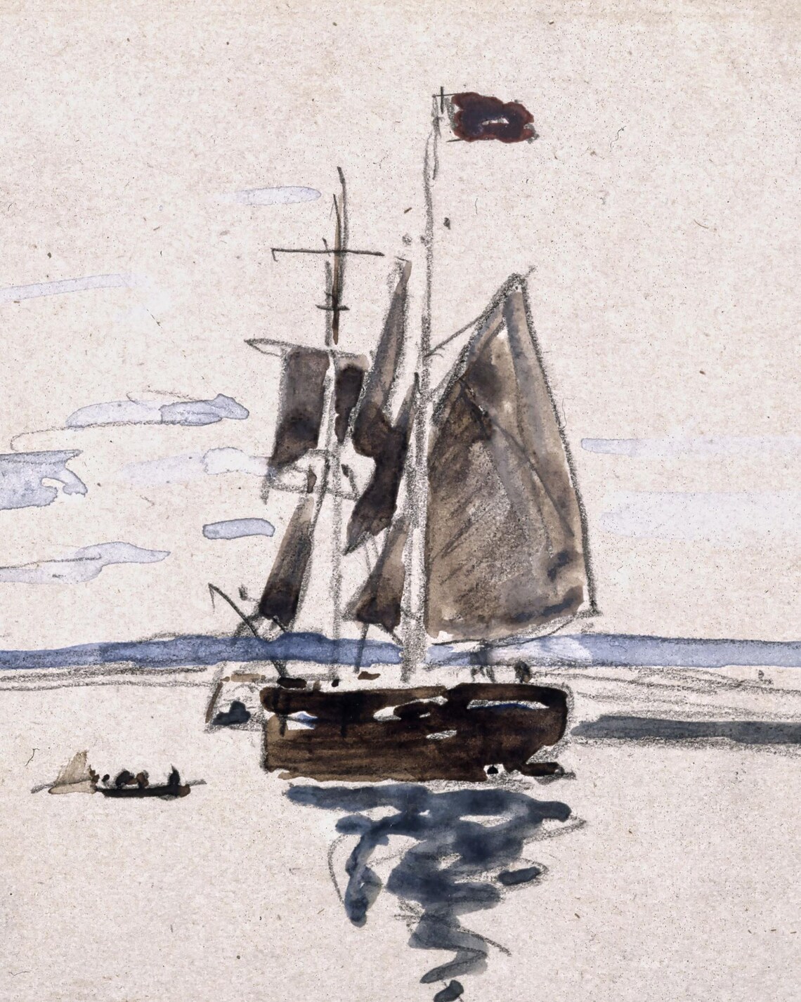 Vintage Sailboat Art Print, Seascape Painting - Etsy