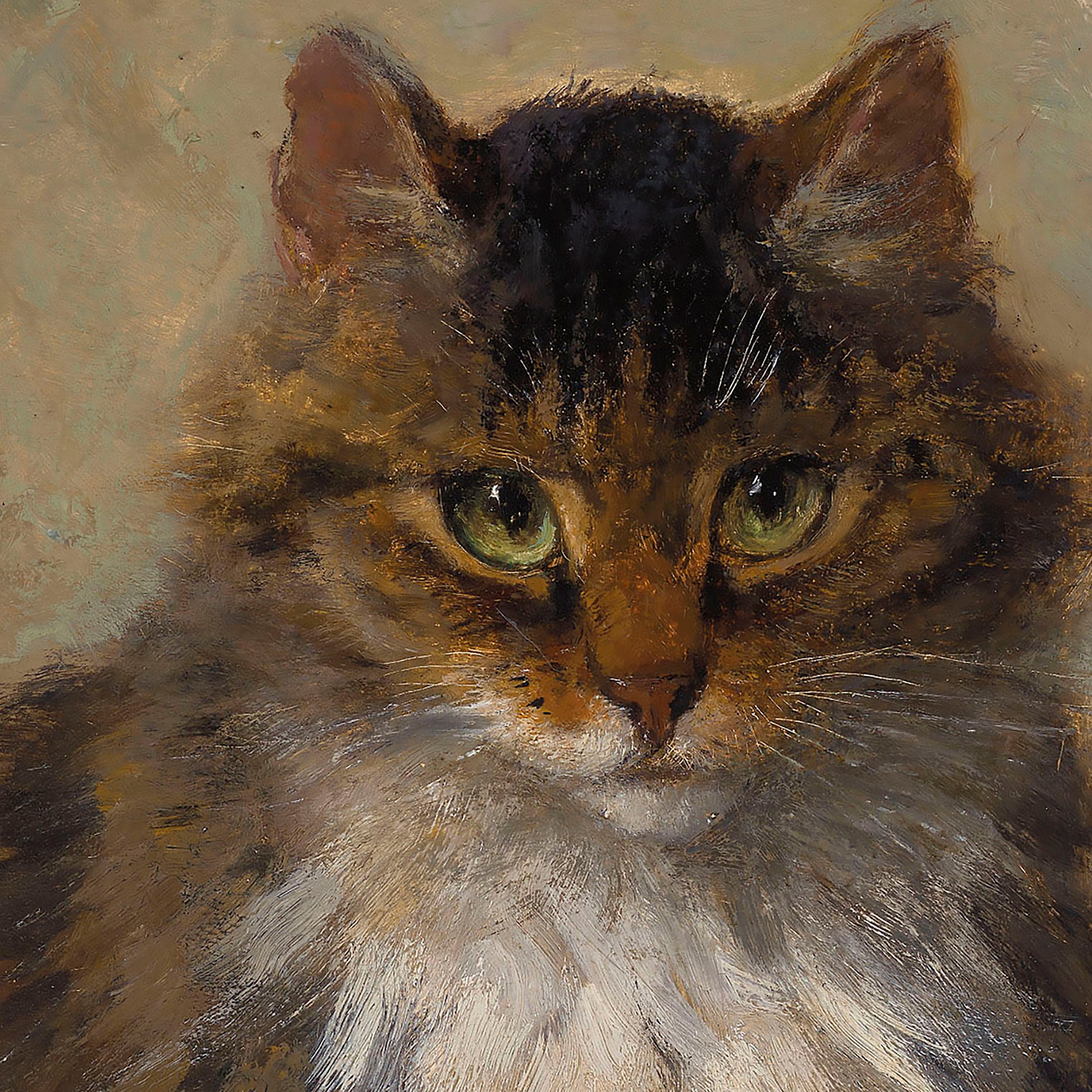 Maine Coon Cat Painting, Vintage Cat Art Print, 19th Century Cat ...