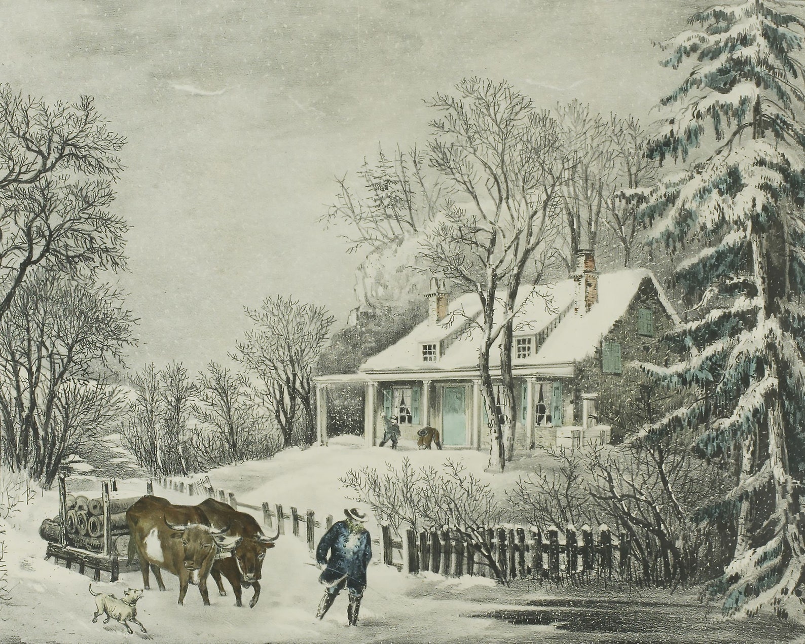 Instant Download, Winter Scene Painting, Snow Storm Digital Print ...