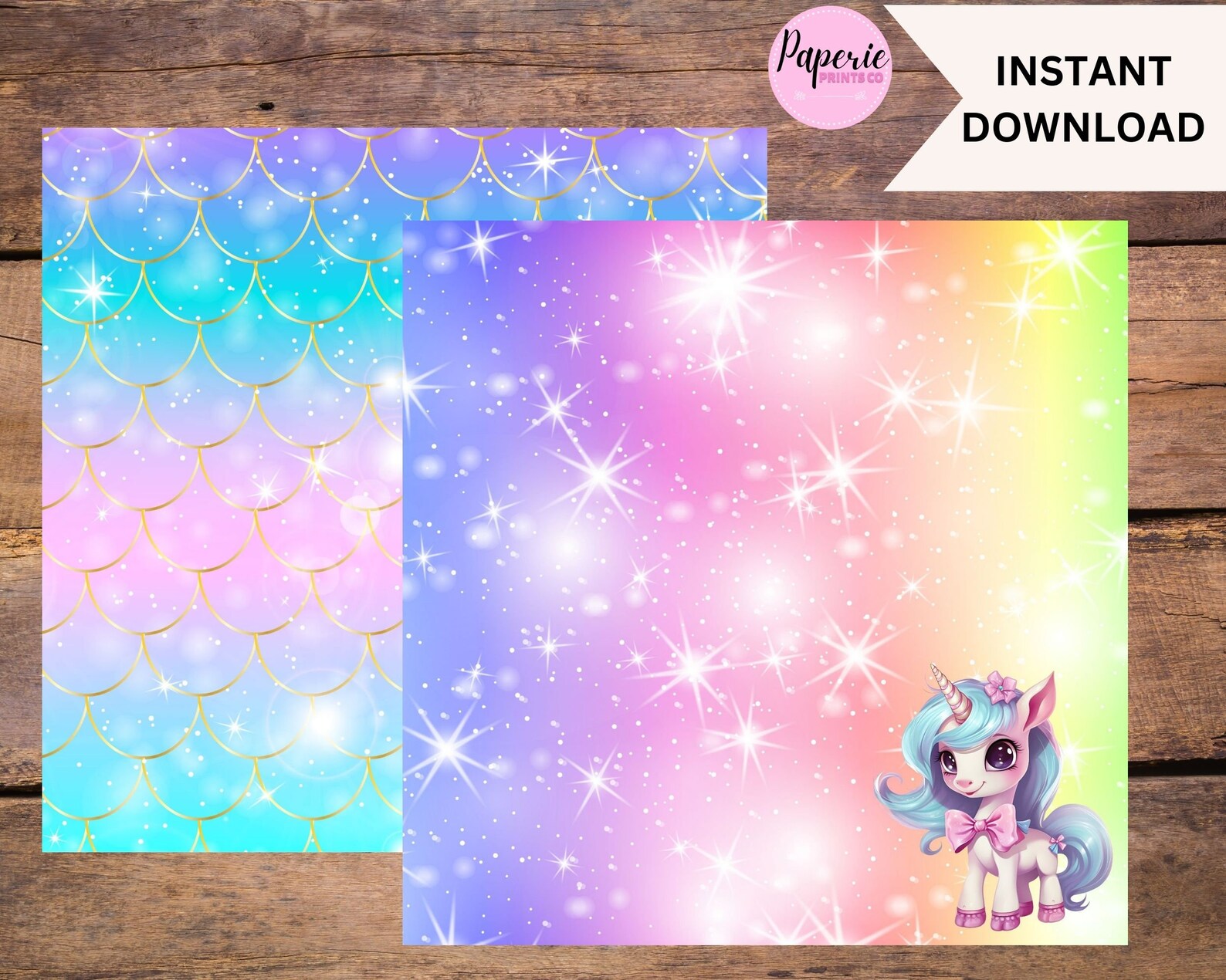 Unicorn Scrapbook Paper Printable Magical Unicorn Themed - Etsy