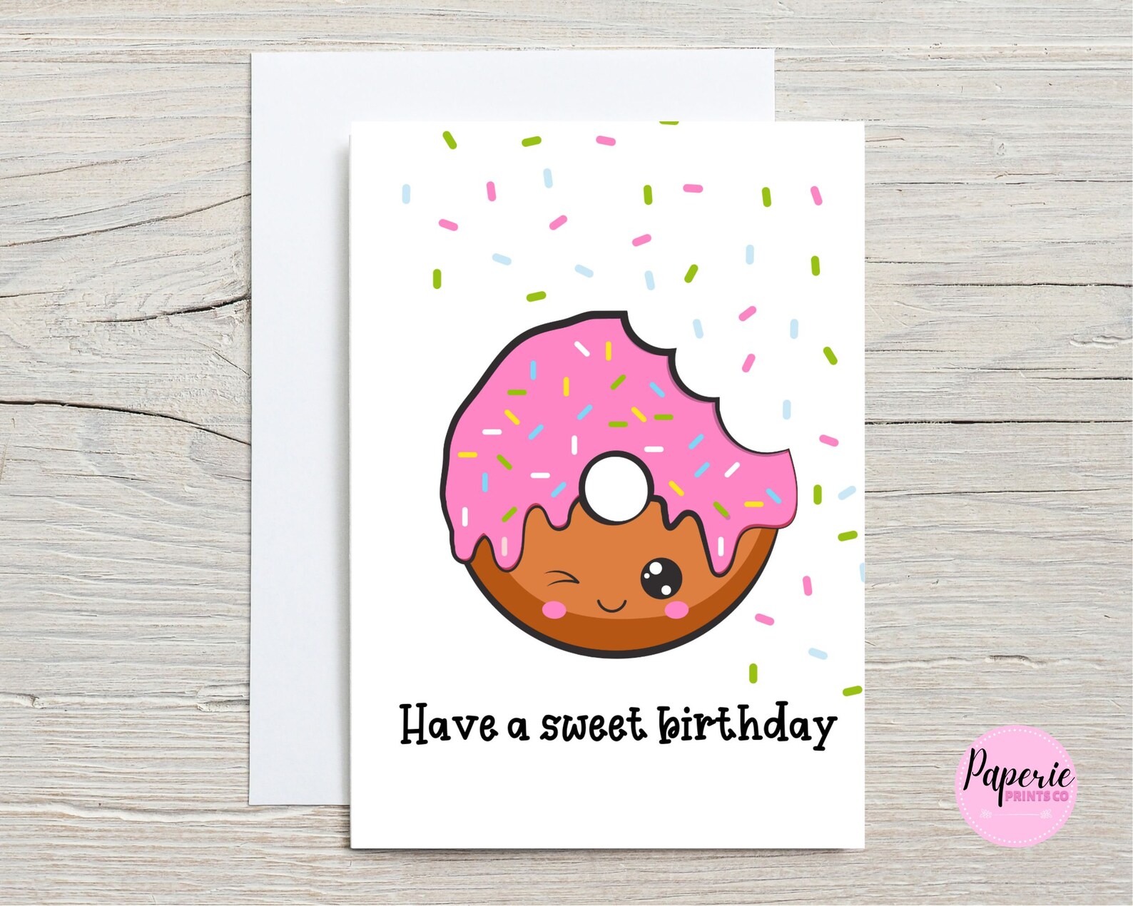 Donut Birthday Card, Printable Donut Card, Donut Card, Sweet Birthday ...