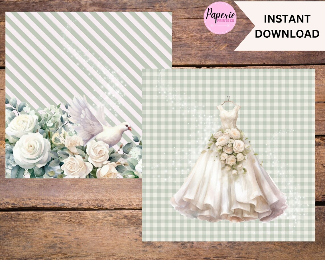 Wedding Scrapbook Paper Printable Elegant Wedding Scrapbook Paper ...