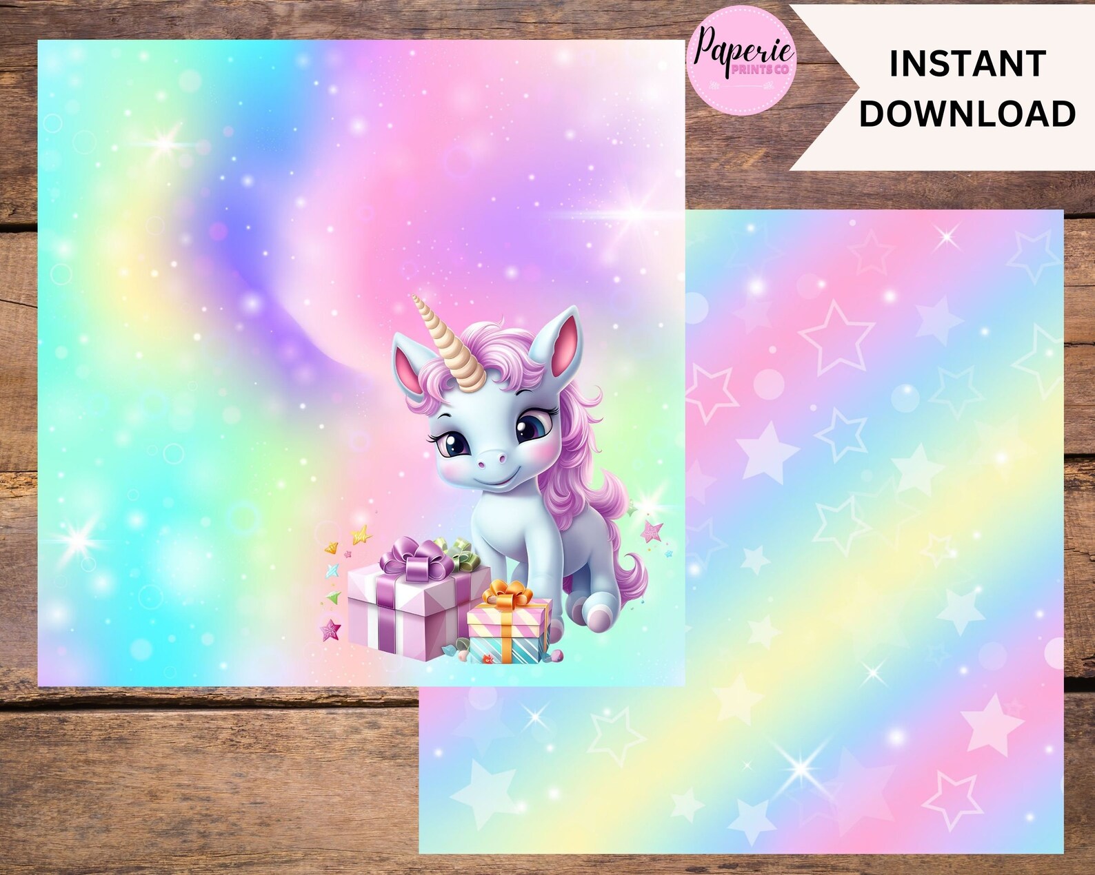 Unicorn Scrapbook Paper Printable Magical Unicorn Themed - Etsy