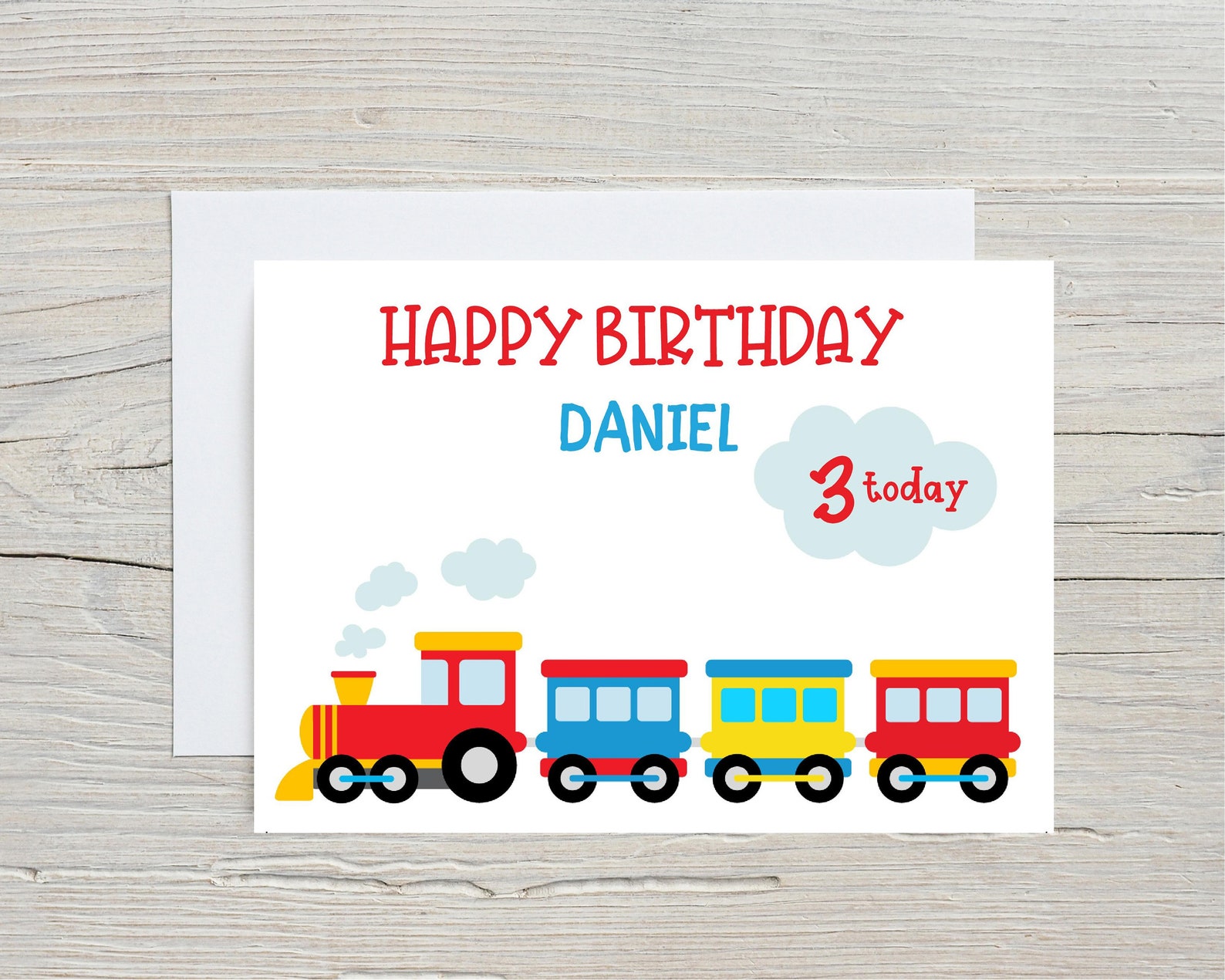 Train Birthday Card Personalised, Boys Birthday Card Digital ...