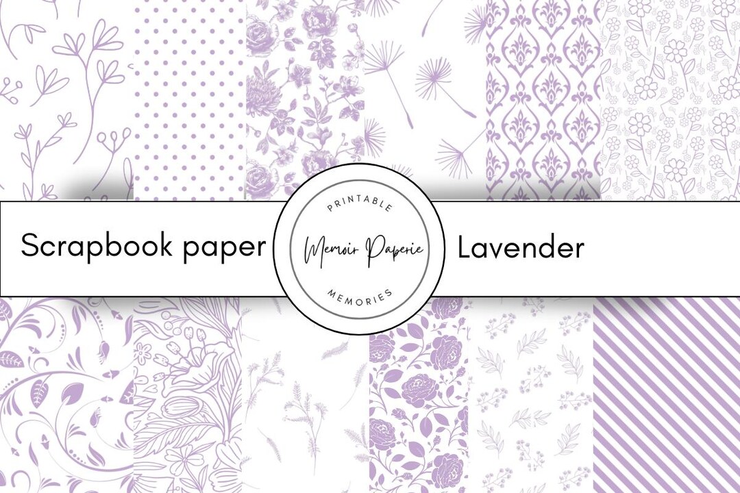 Lavender Floral Scrapbook Paper Patterns, Lavender Patterned Scrapbook ...