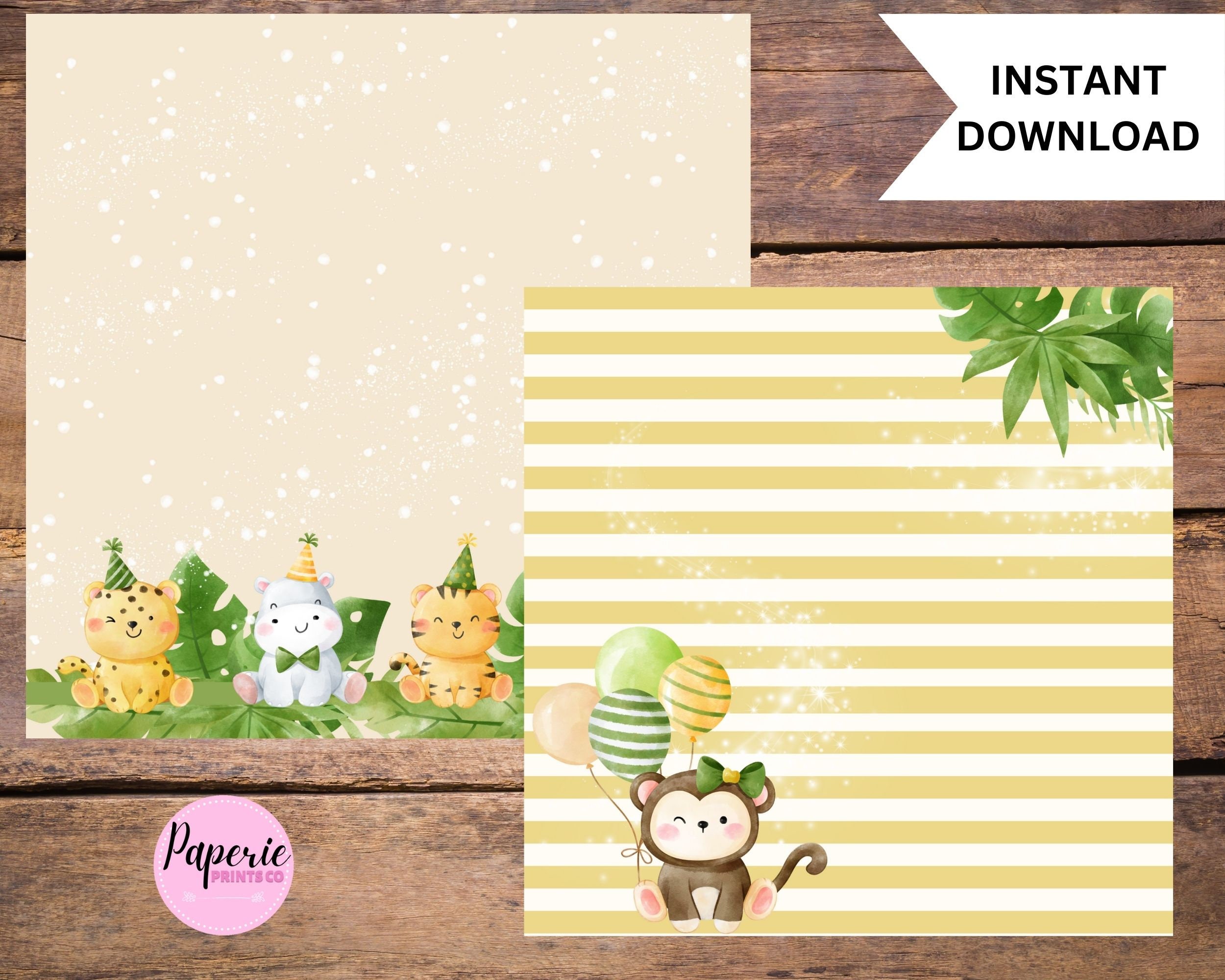 Safari Animal Party Scrapbook Kit Safari Scrapbook Kit Digital Safari ...