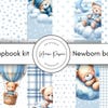 Baby Boy Digital Paper.baby Boy Scrapbook Nursery Background. Baby ...
