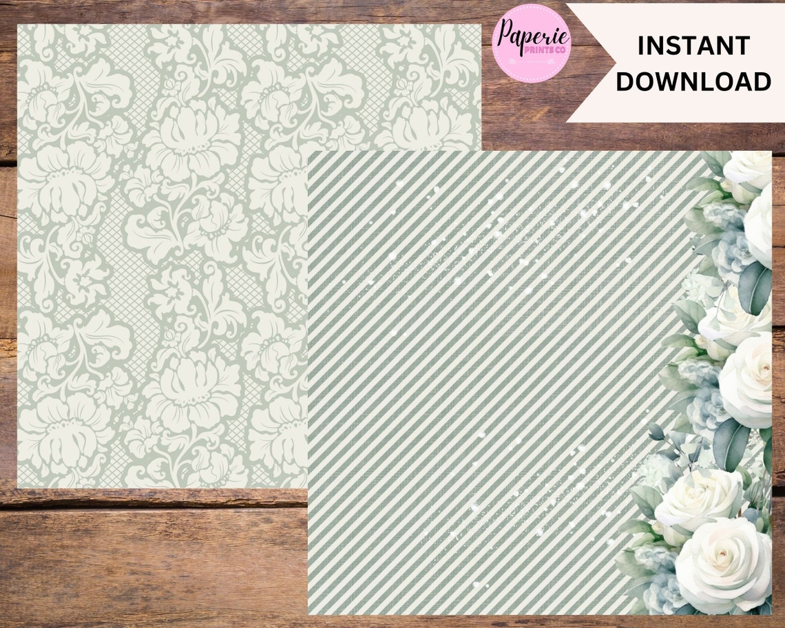 Wedding Scrapbook Paper Printable Elegant Wedding Scrapbook Paper ...