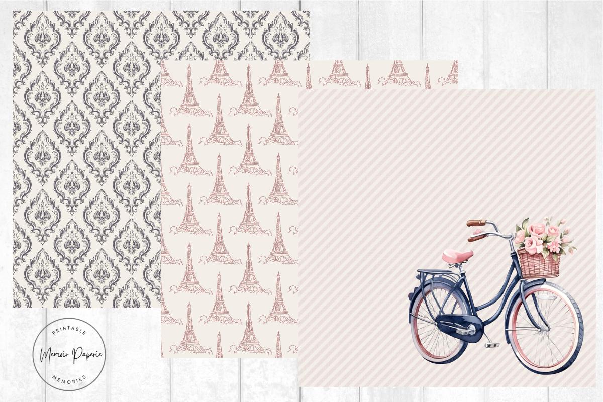 Paris Scrapbook Paper Printable, One Night in Paris Digital Patterned ...