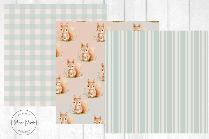 Woodland Animals Scrapbook Paper: 12 JPG Pages (digital Download) - Etsy