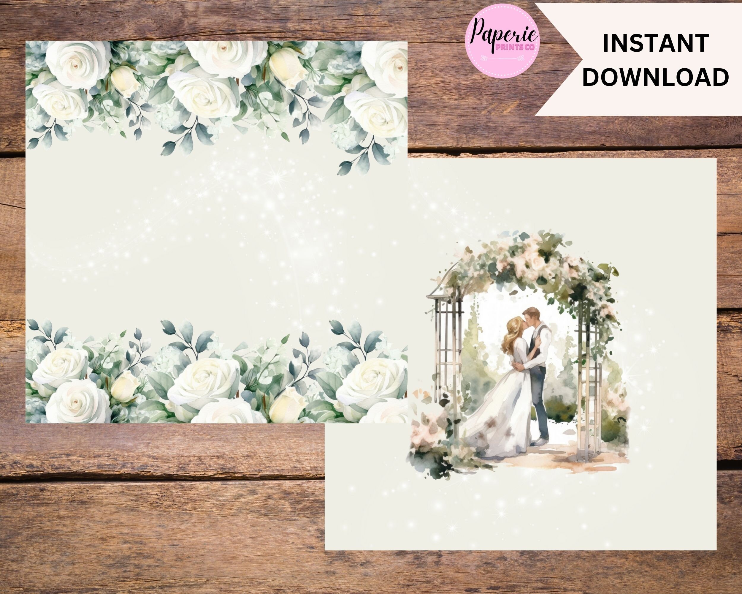 Wedding Scrapbook Paper Printable Elegant Wedding Scrapbook Paper ...