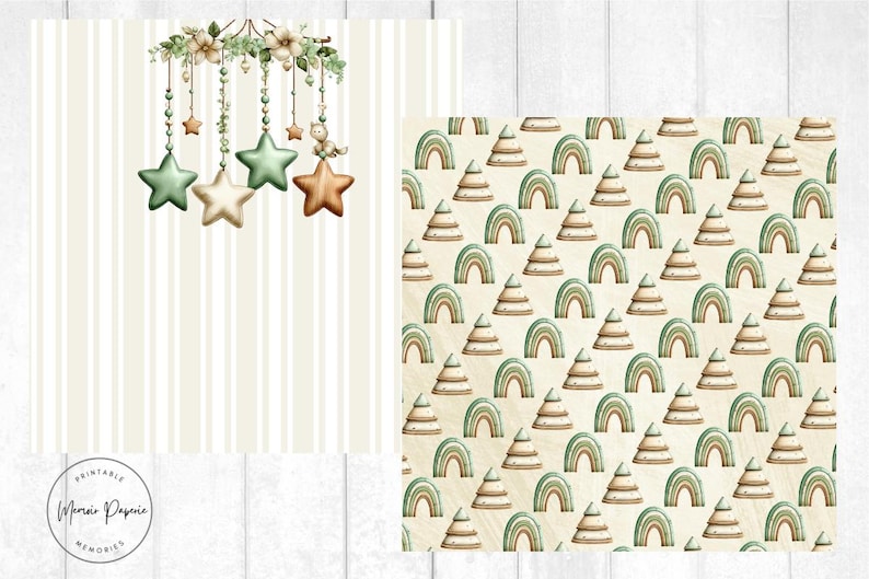 Boho Baby Dreams Scrapbook Paper: Gender Neutral Printable Patterns ...