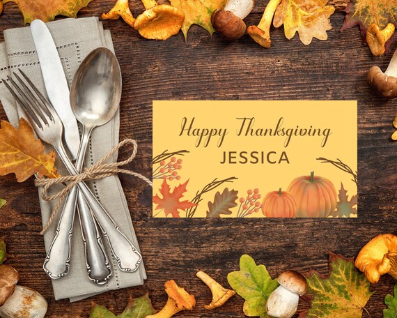 Thanksgiving Place Cards Thanksgiving Name Place Card | Etsy