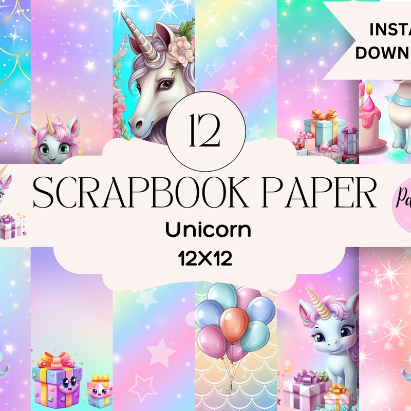 Unicorn Digital Paper - Etsy