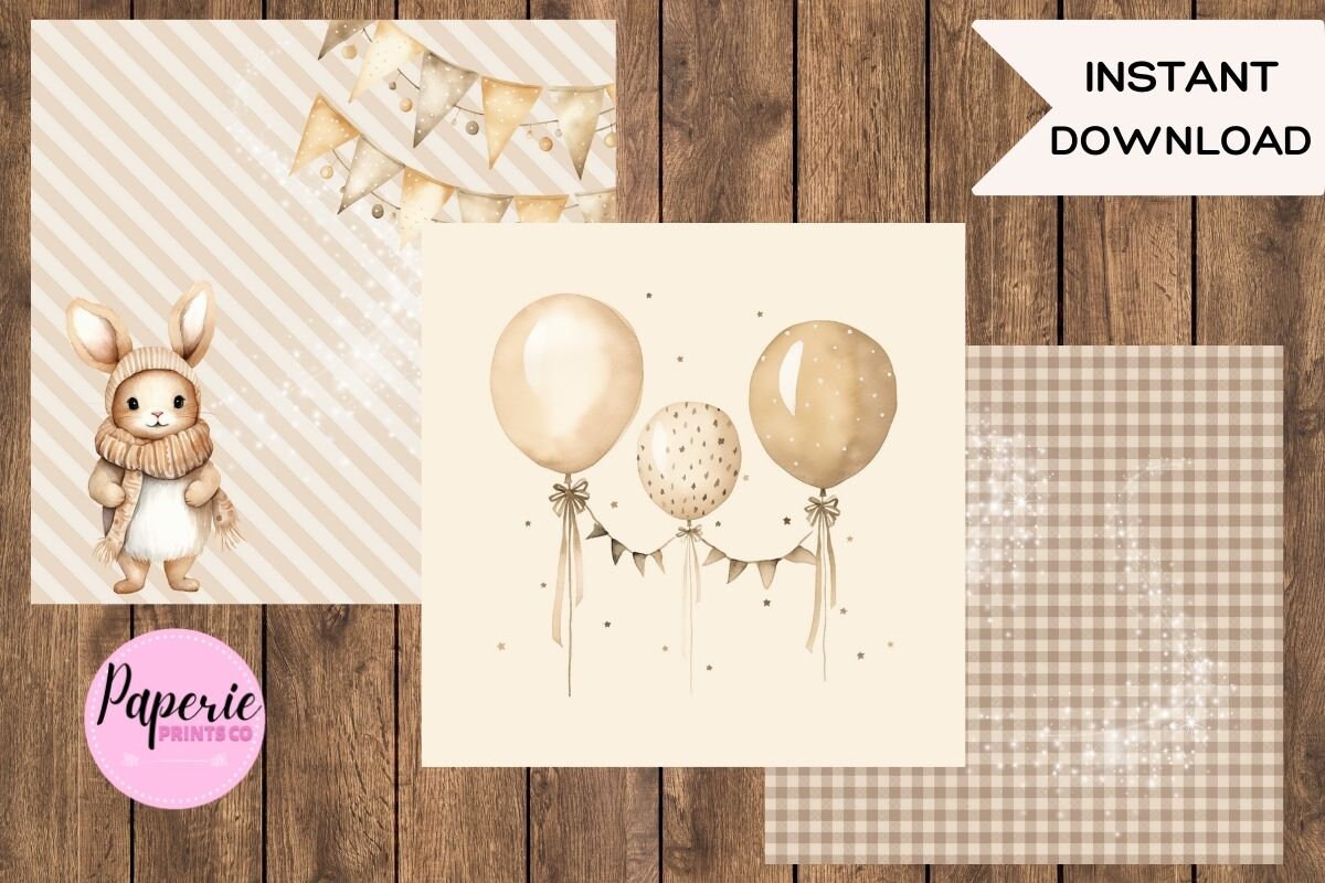 Baby Scrapbook Kit Gender Neutral Digital Baby Boy Baby Girl Printable ...
