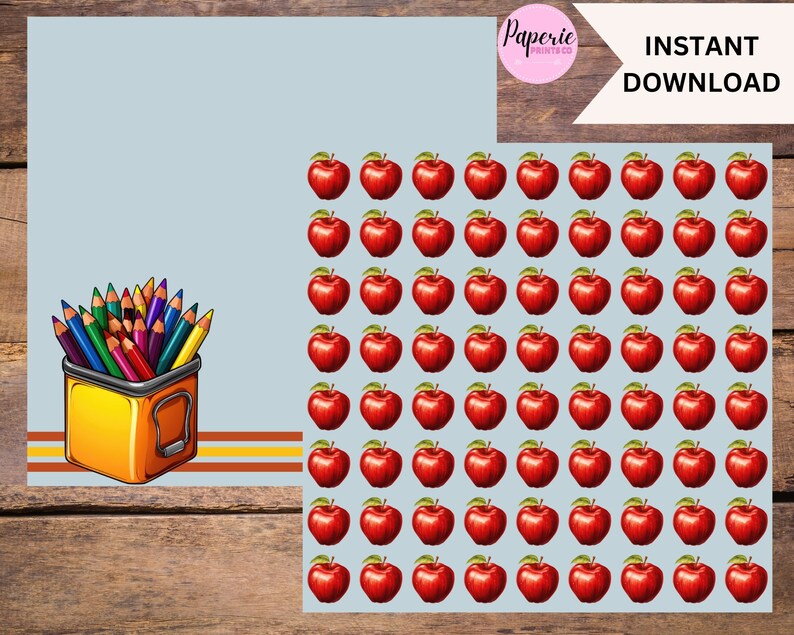 School Scrapbook Paper Kit Digital Back to School Scrapbook Kit ...