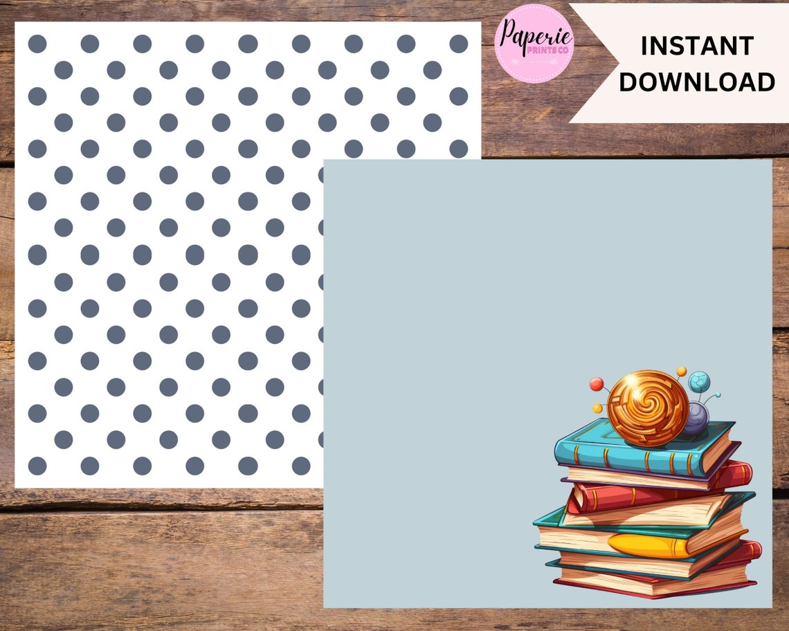 School Scrapbook Paper Kit Digital Back to School Scrapbook Kit ...
