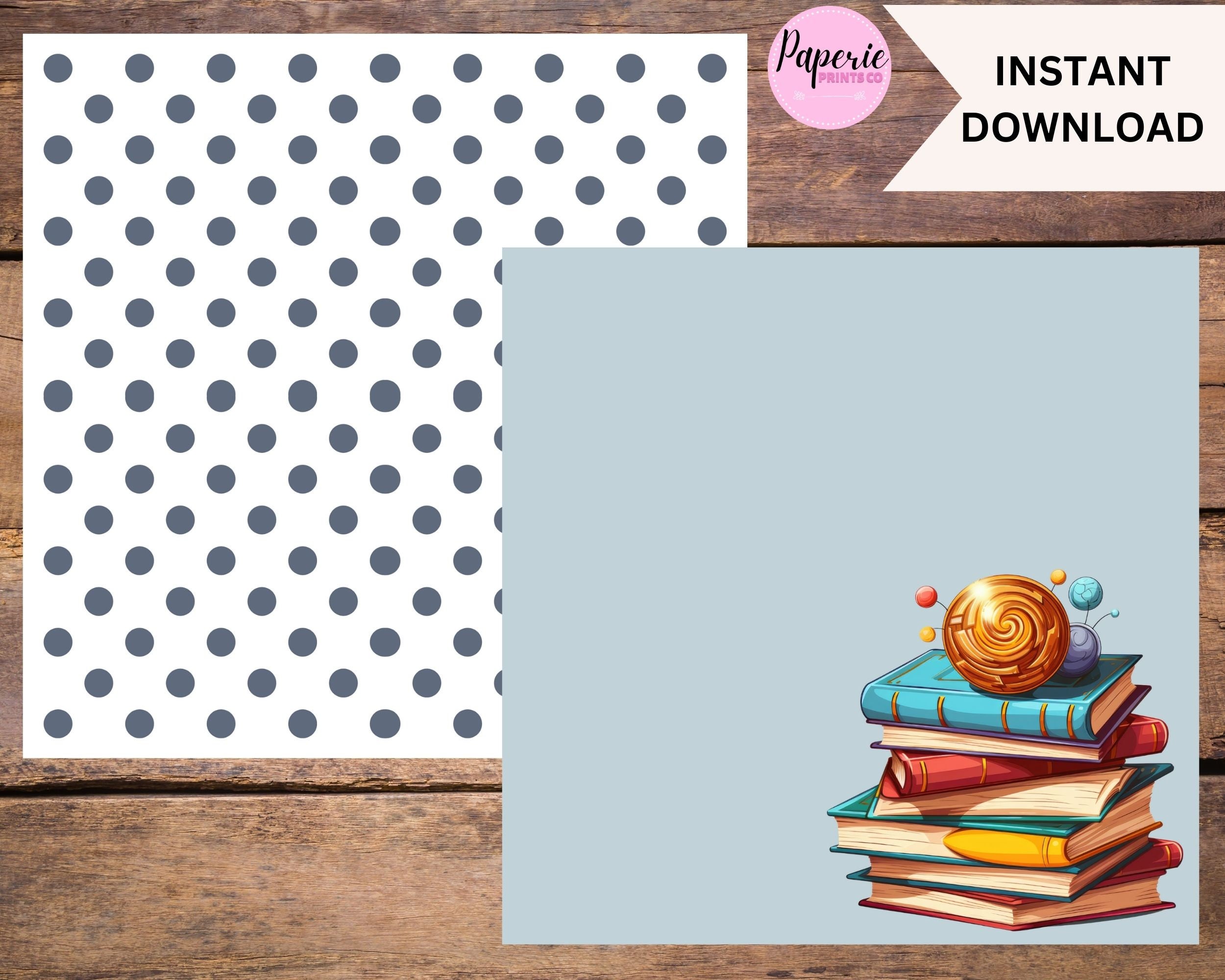 School Scrapbook Paper Kit Digital Back to School Scrapbook Kit ...