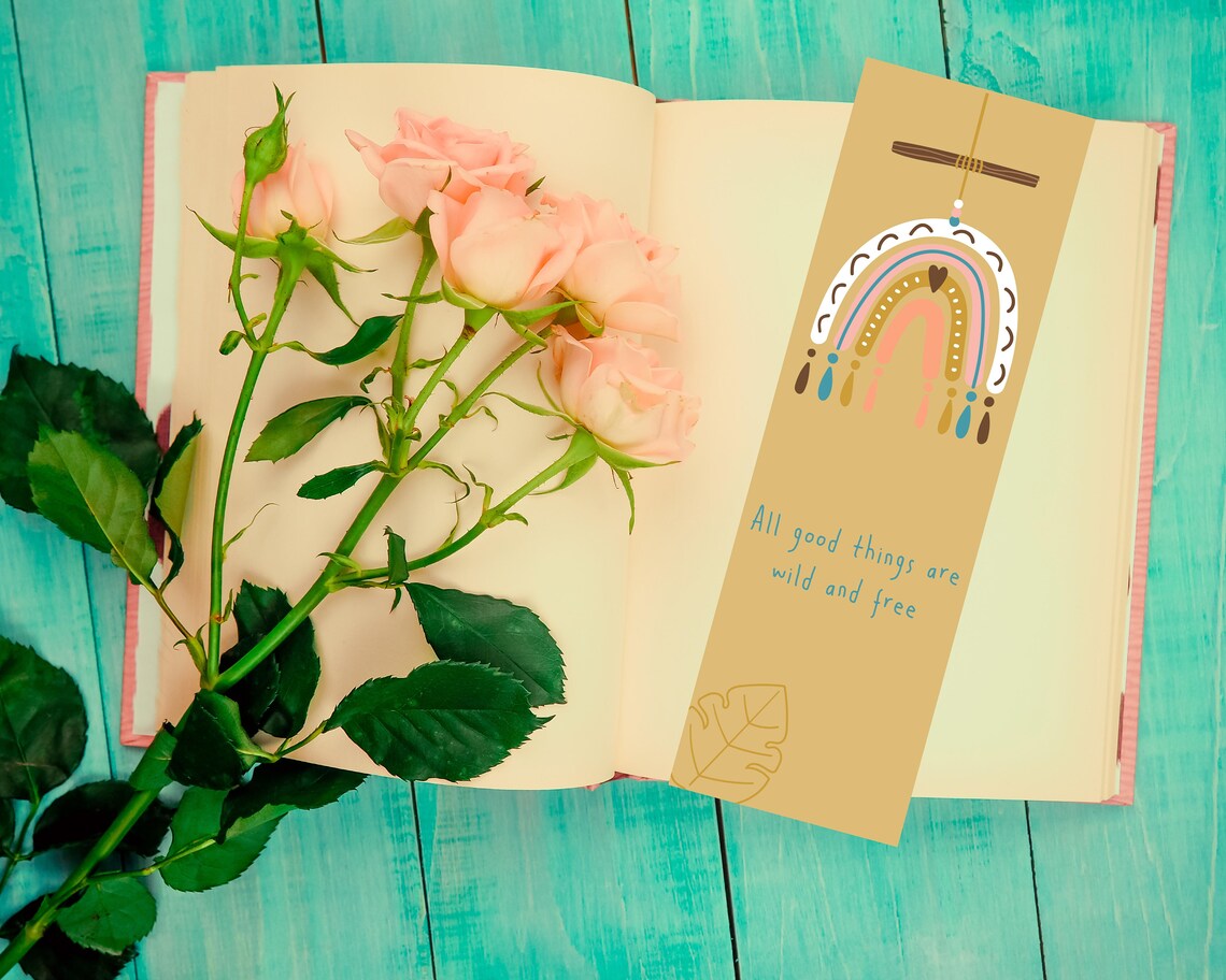 Printable Boho Bookmarks Set of 4 Inspirational Boho Bookmarks Book ...