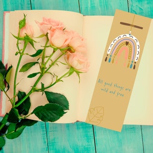 Printable Boho Bookmarks Set of 4 Inspirational Boho Bookmarks Book ...