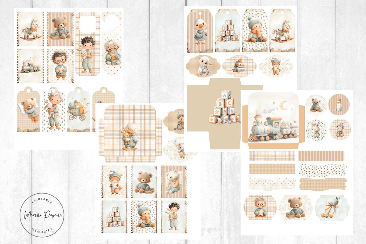 Pink Baby Girl Junk Journal Kit: Printable Scrapbook Pages (digital ...