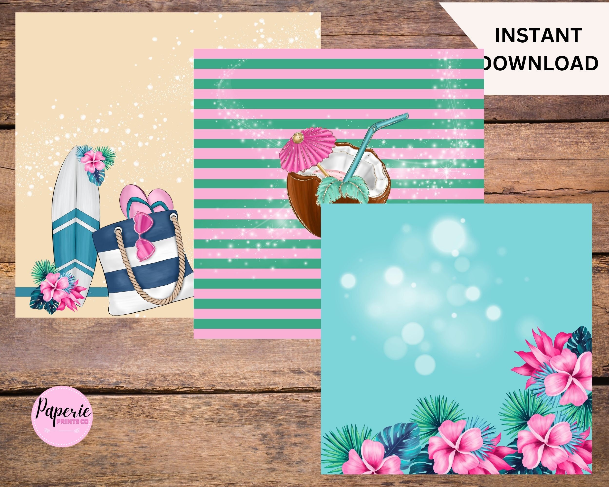 Fun in the Sun Scrapbook Paper Printable Beach Scrapbook Paper - Etsy