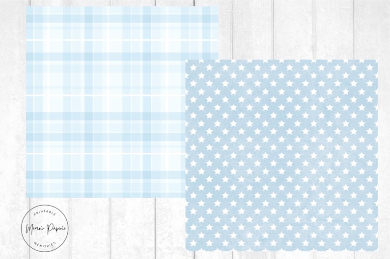 Blue Patterned Scrapbook Paper: Junk Journal Backgrounds (digital ...