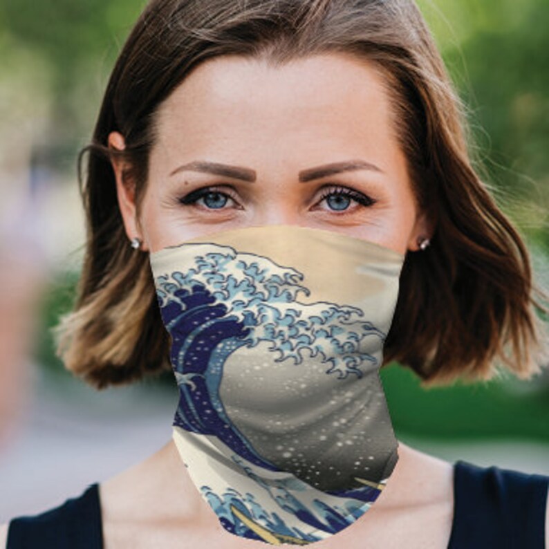 Face Mask/neck Scarf Great Wave Design - Etsy