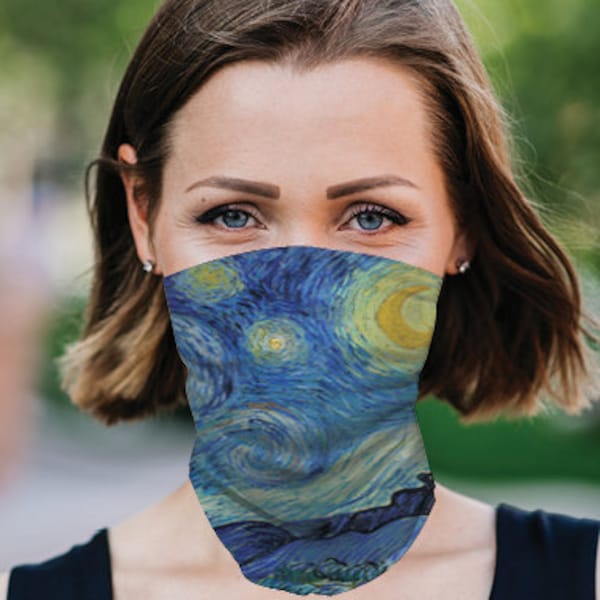 Van Gogh Starry Night Face Mask - Etsy