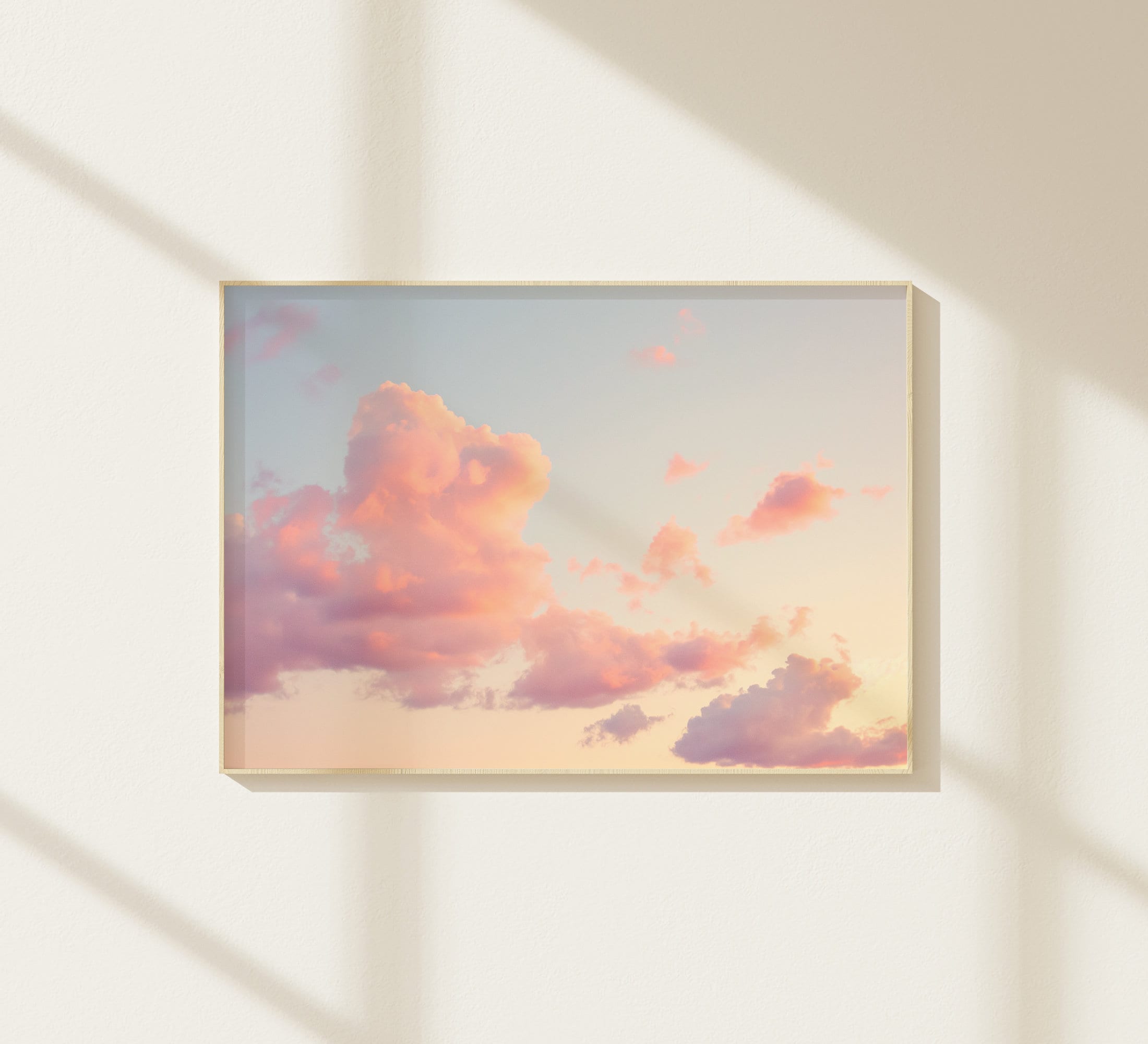 Pastel Sunset Sky Poster, Pastel Sky Wall Print, Pink Wall Art ...