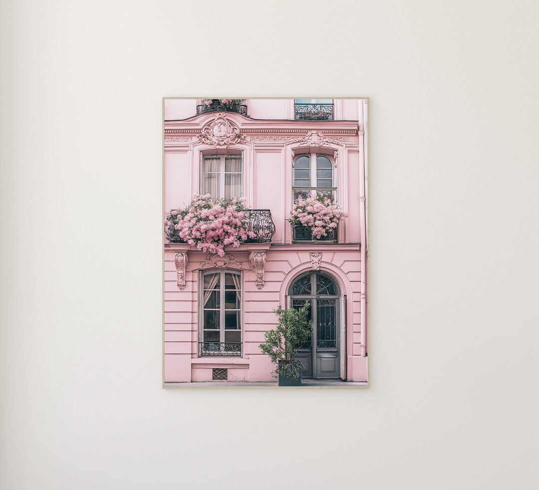 Pink French Architecture Art Print, Parisian Art Poster, Paris ...