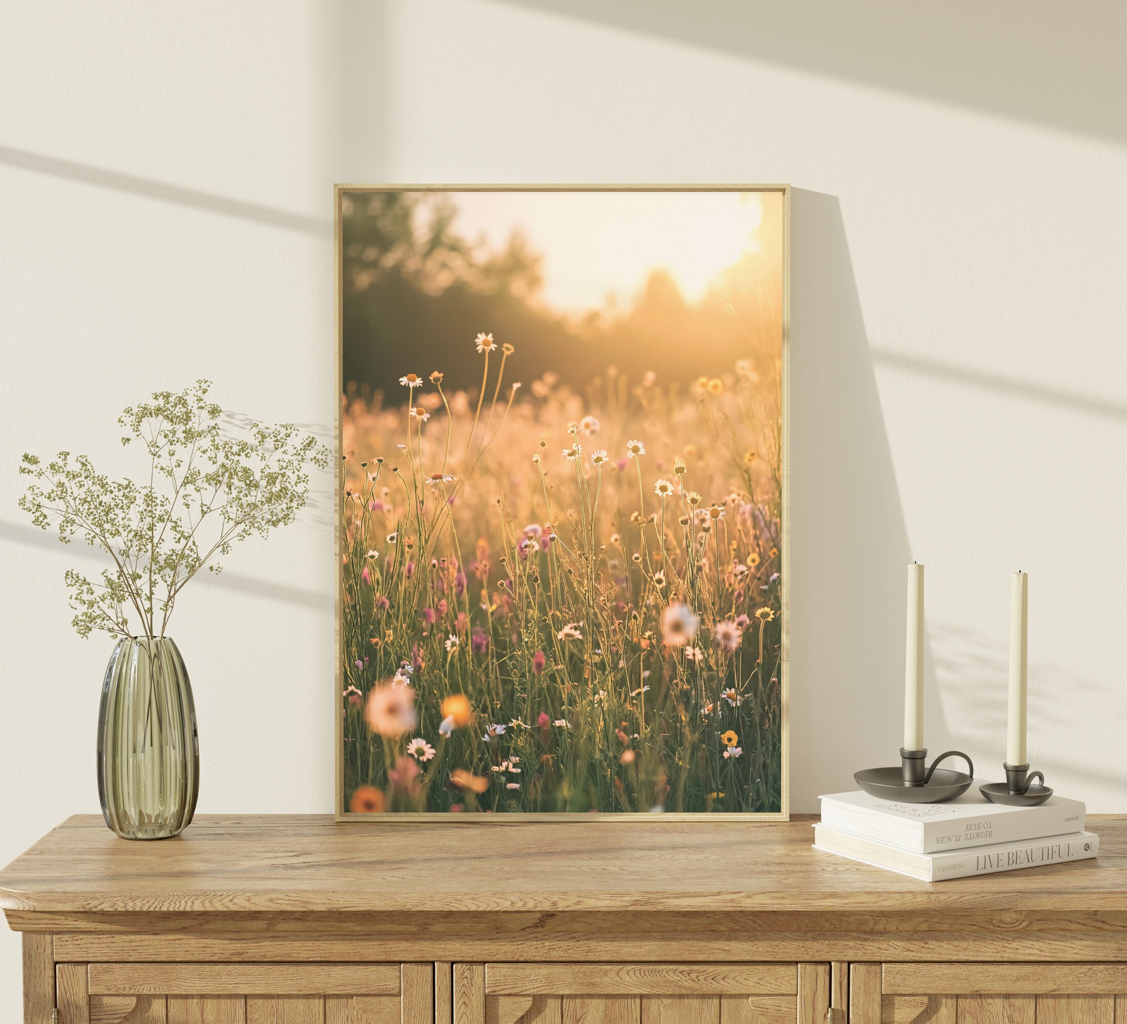 Wild Flower Fields Poster, Wild Flower Art Print, Farmhouse Decor ...