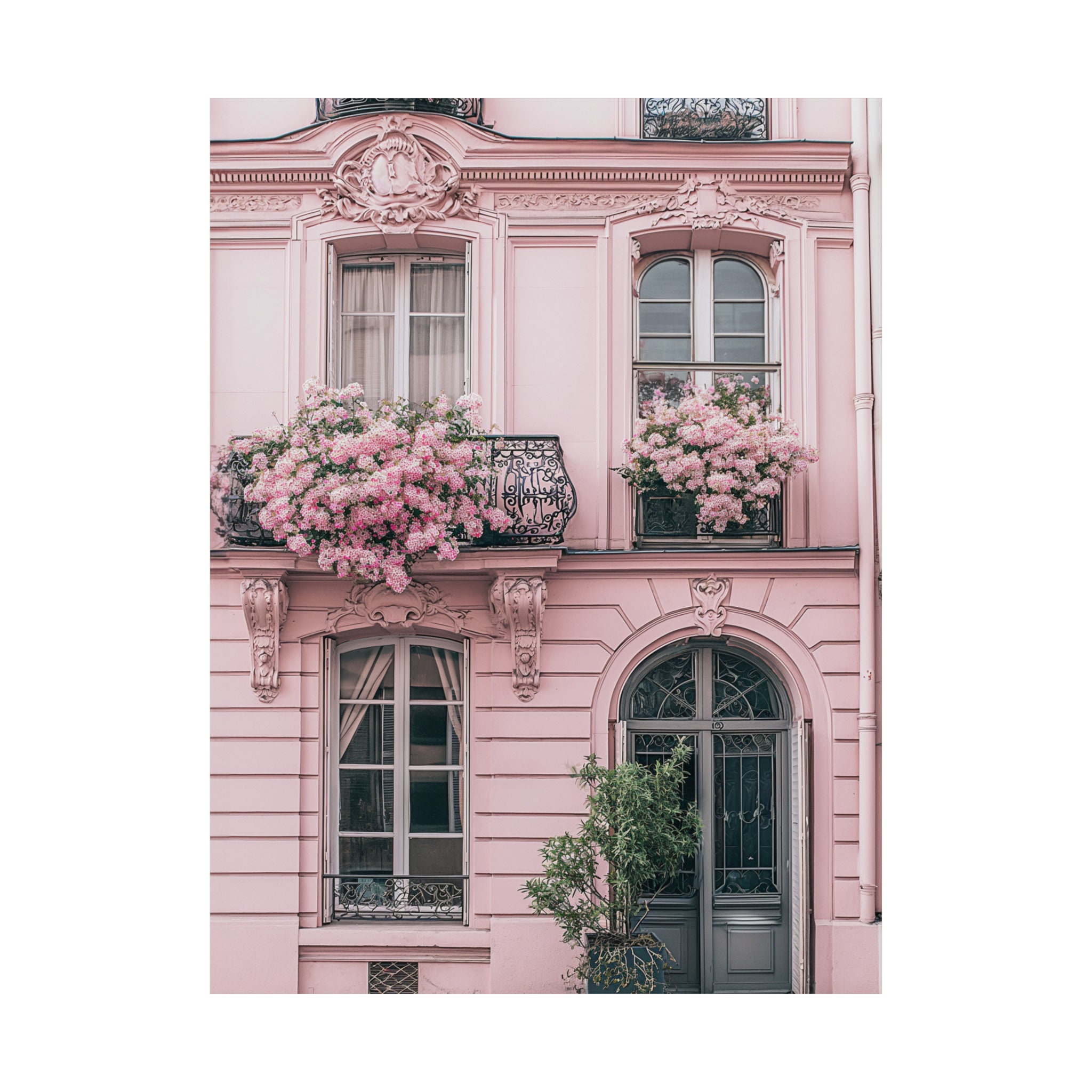 Pink French Architecture Art Print, Parisian Art Poster, Paris ...